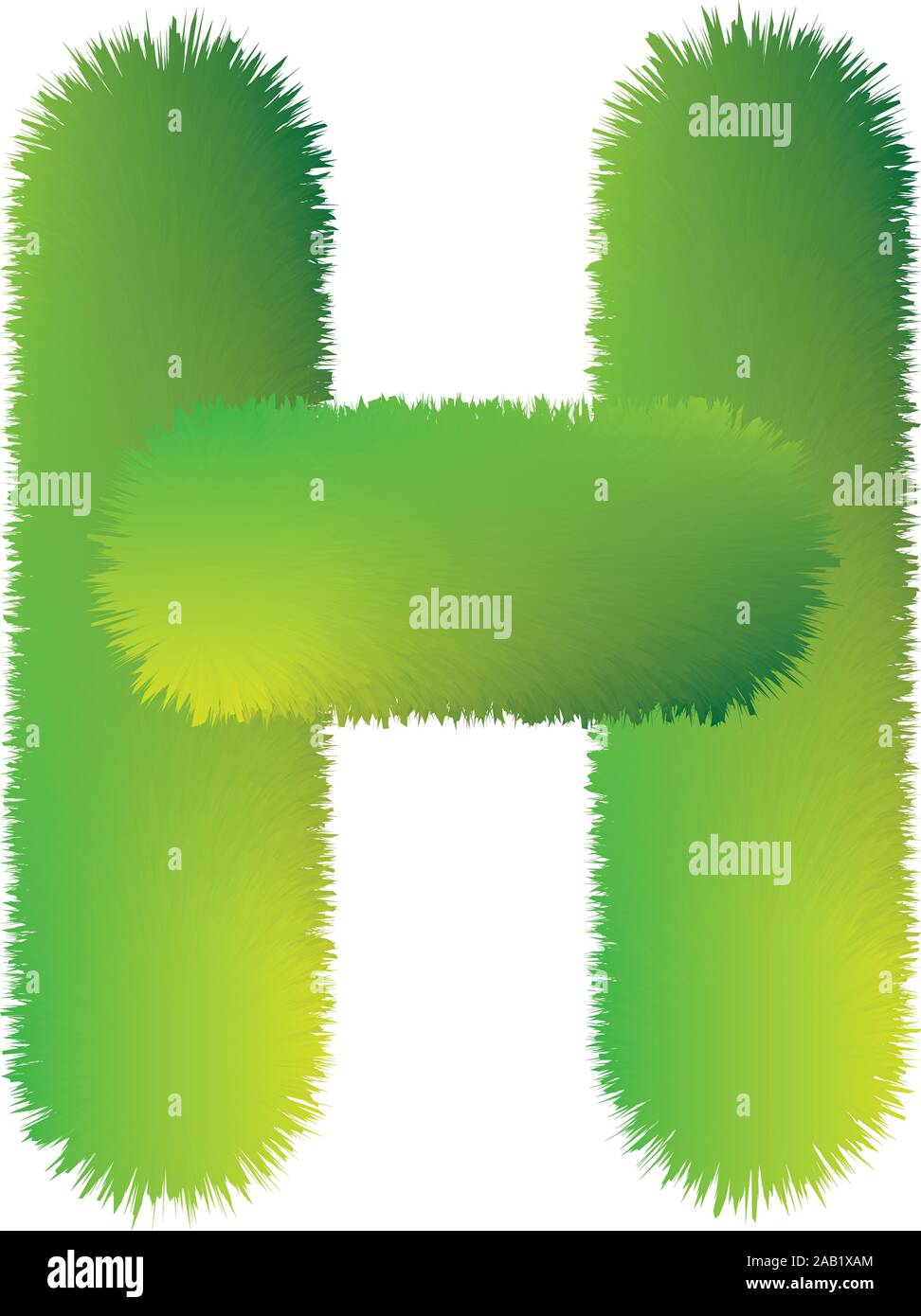 Letter H. Furry vector font made of fir branches for the new year Stock ...