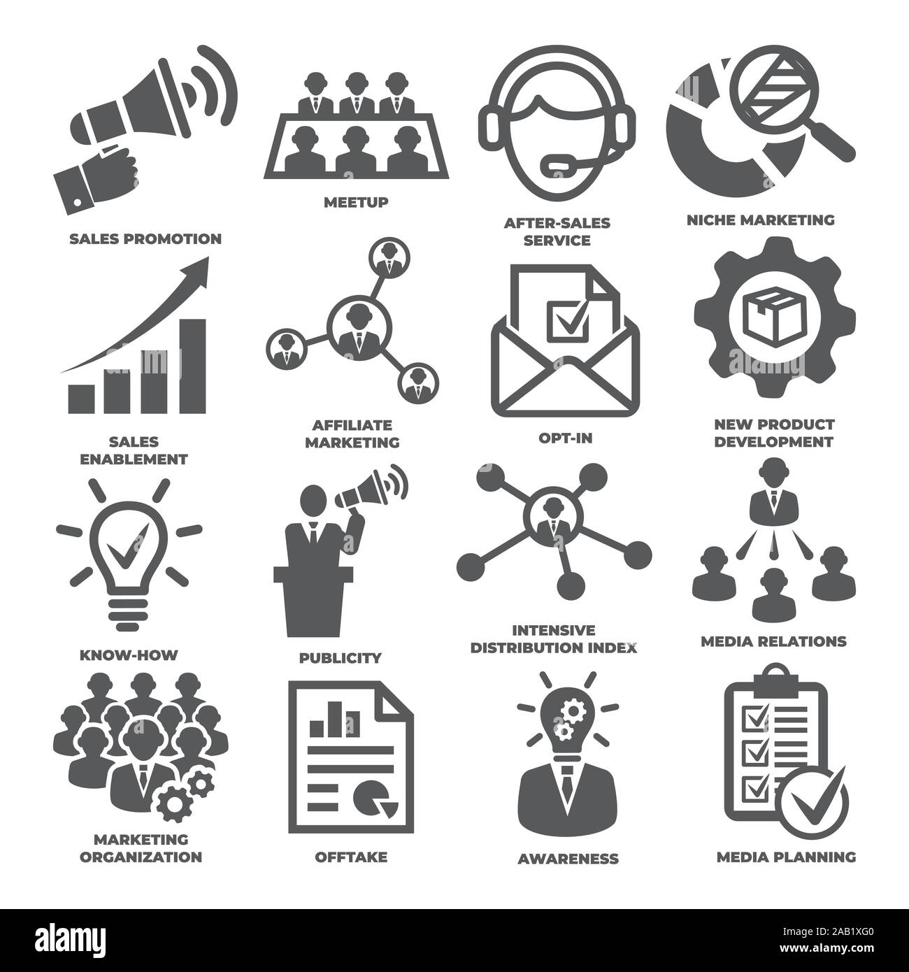 Advertising and marketing icons Pack 2 Stock Vector Image & Art - Alamy