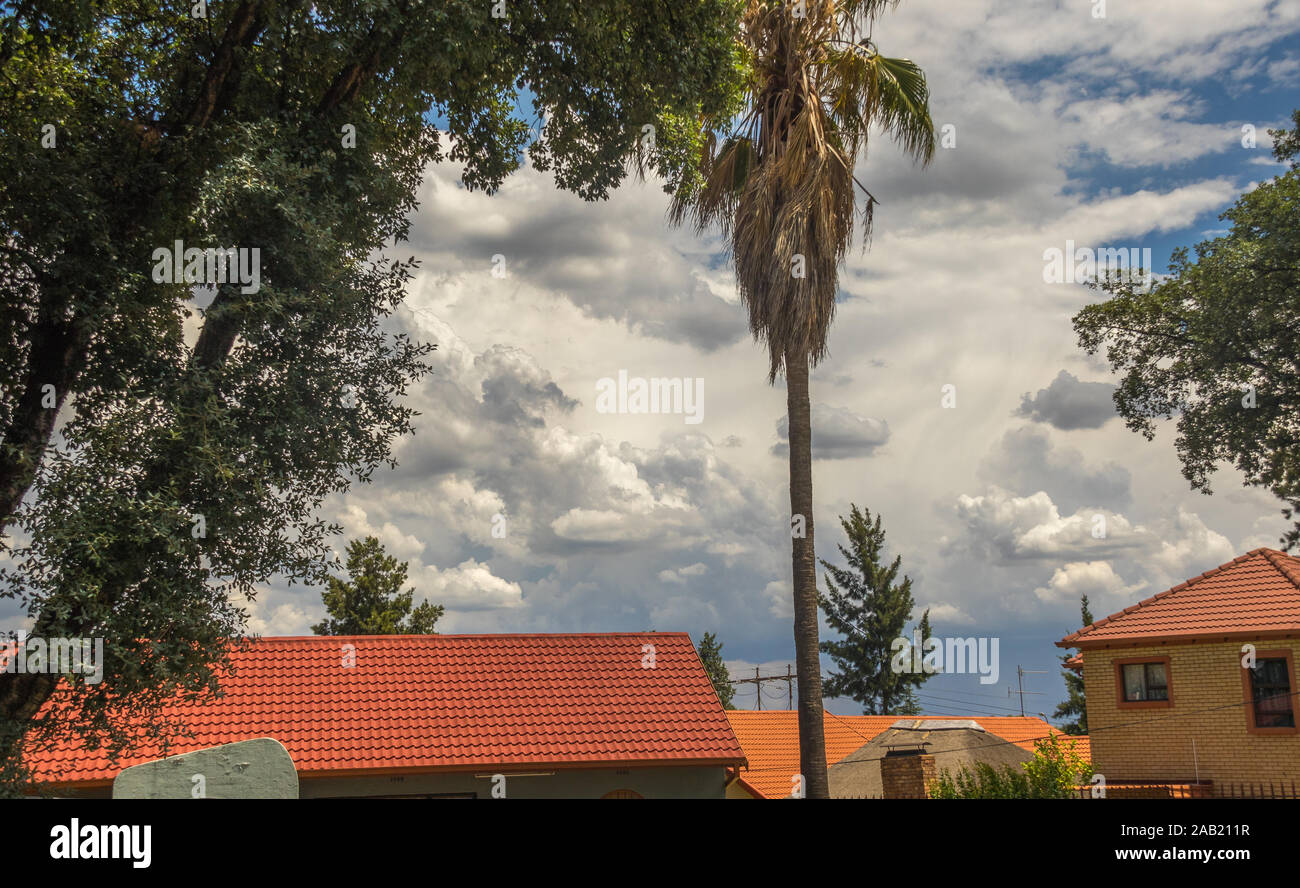 Alberton, South Africa - thunderstorm clouds build up for a typical ...