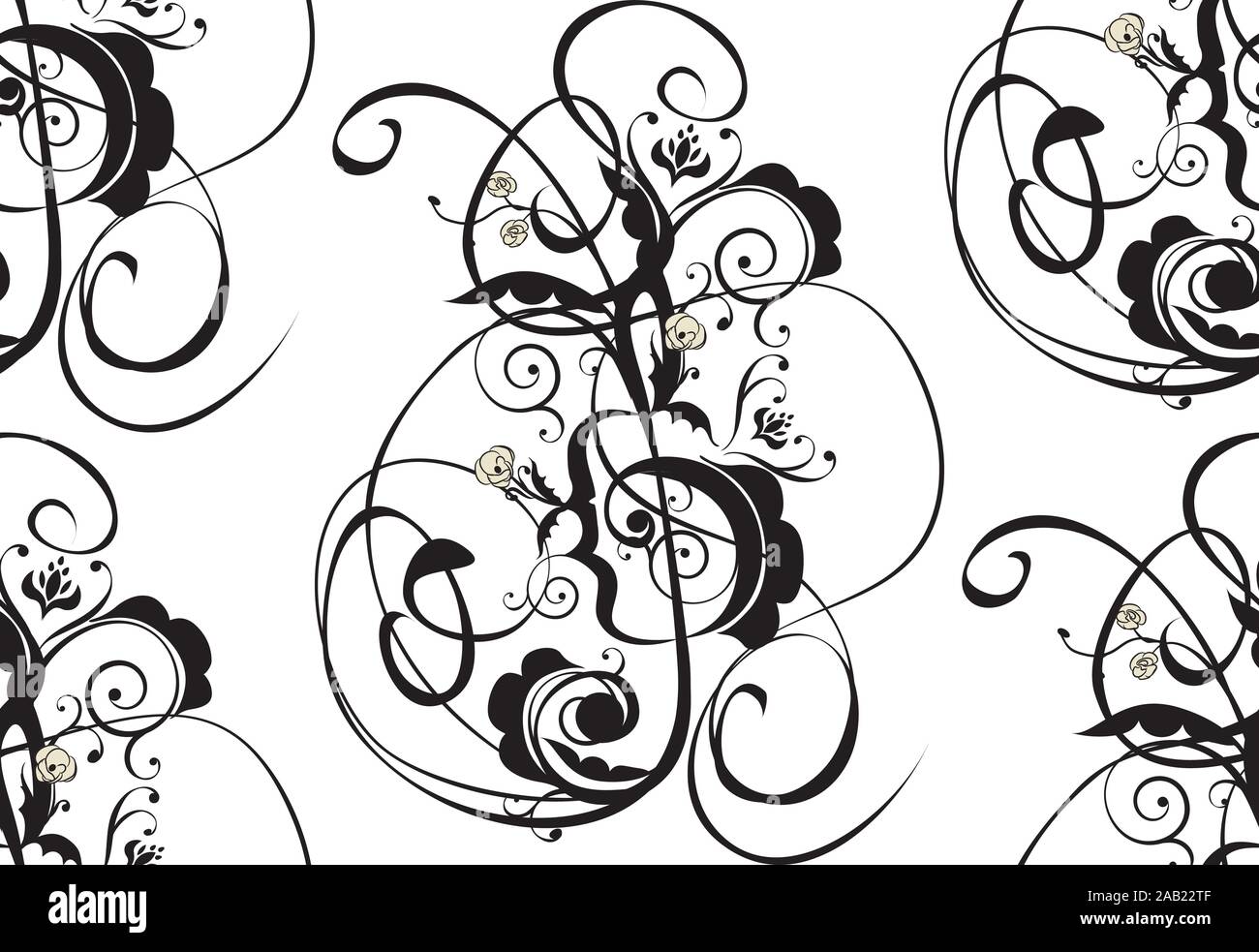 Abstract musical background with music notes and floral Stock Vector ...