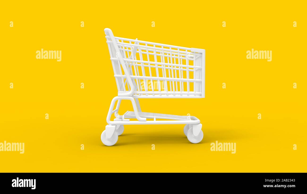 3d rendering of a shopping cart isolated in a studio background Stock ...