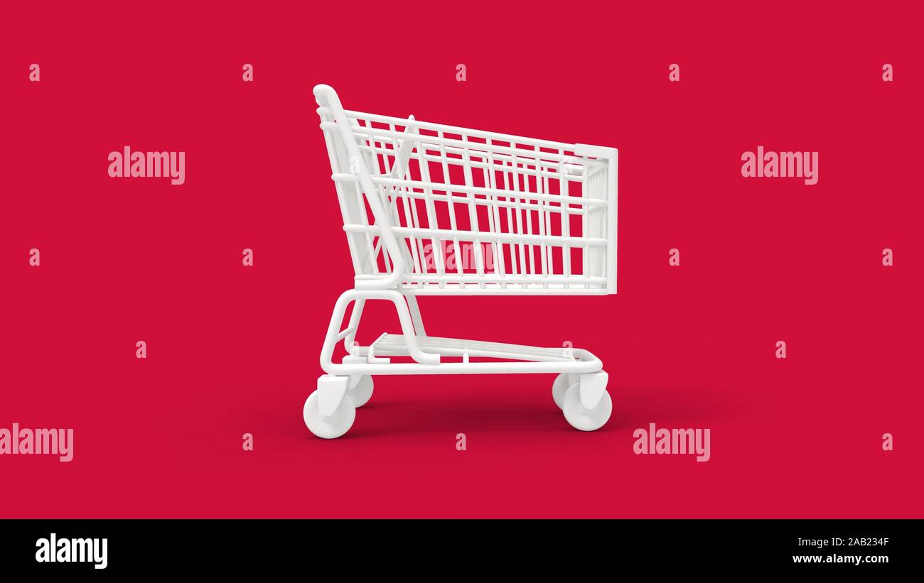 3d rendering of a shopping cart isolated in a studio background Stock ...