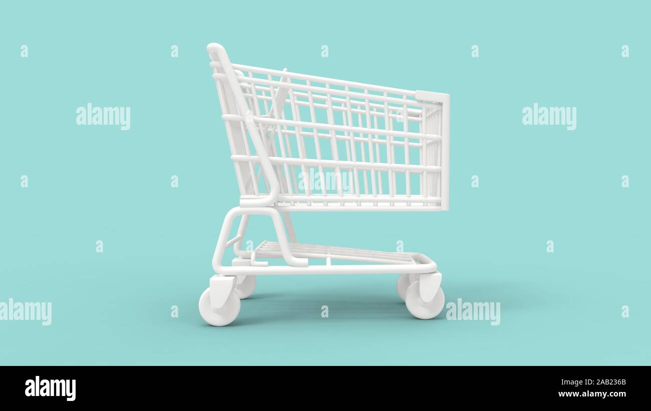 3d rendering of a shopping cart isolated in a studio background Stock ...