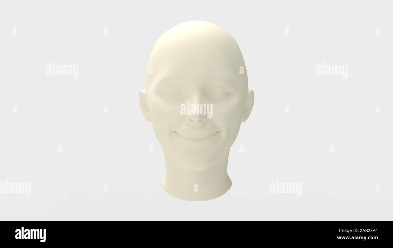 3d rendering of a human female head laughing isolated Stock Photo - Alamy