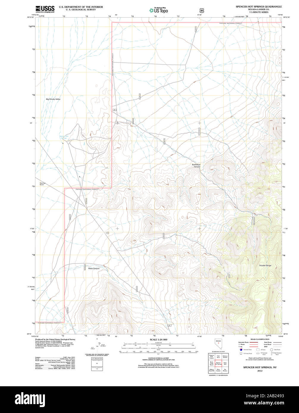 USGS TOPO Map Nevada NV Spencer Hot Springs 20120124 TM Restoration ...
