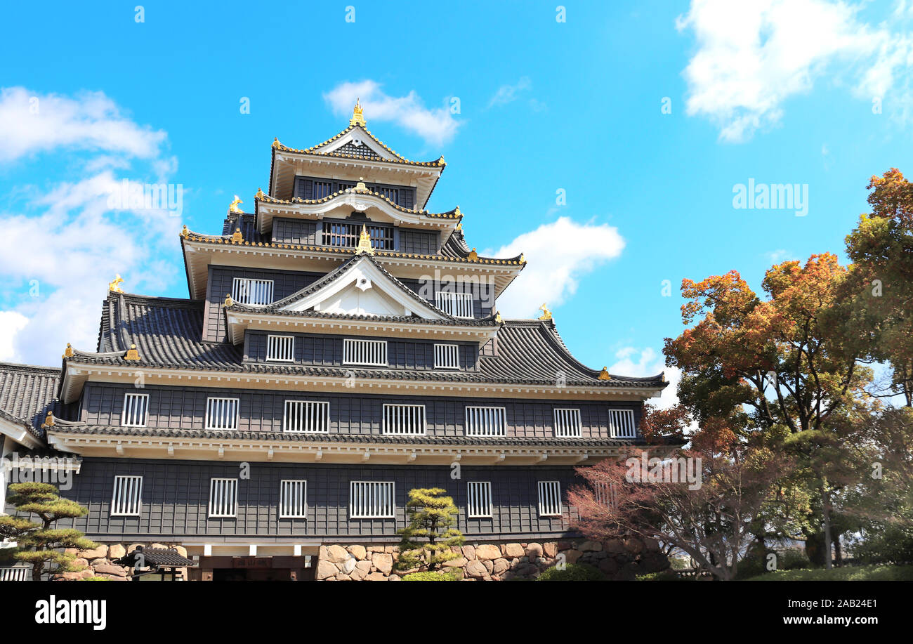 Okayama castle (Ravens Castle, Black castle), Okayama city, Japan, Asia ...