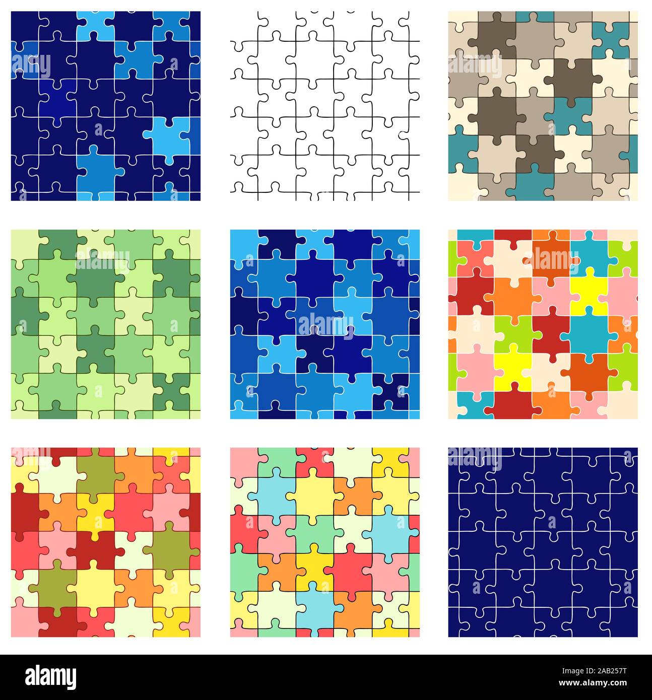 Seamless puzzle patterns Cut Out Stock Images & Pictures - Alamy