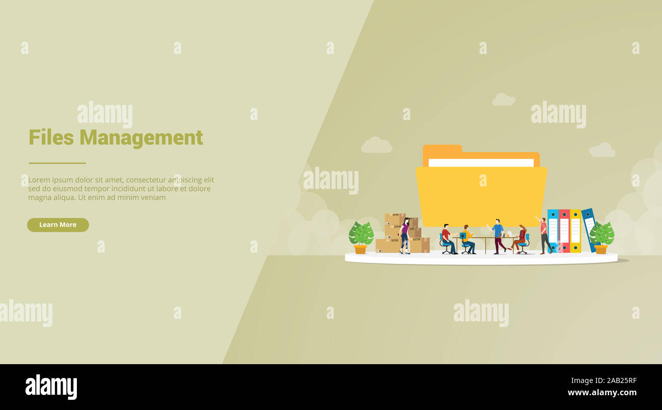 files management efficiency concept for website template or landing ...