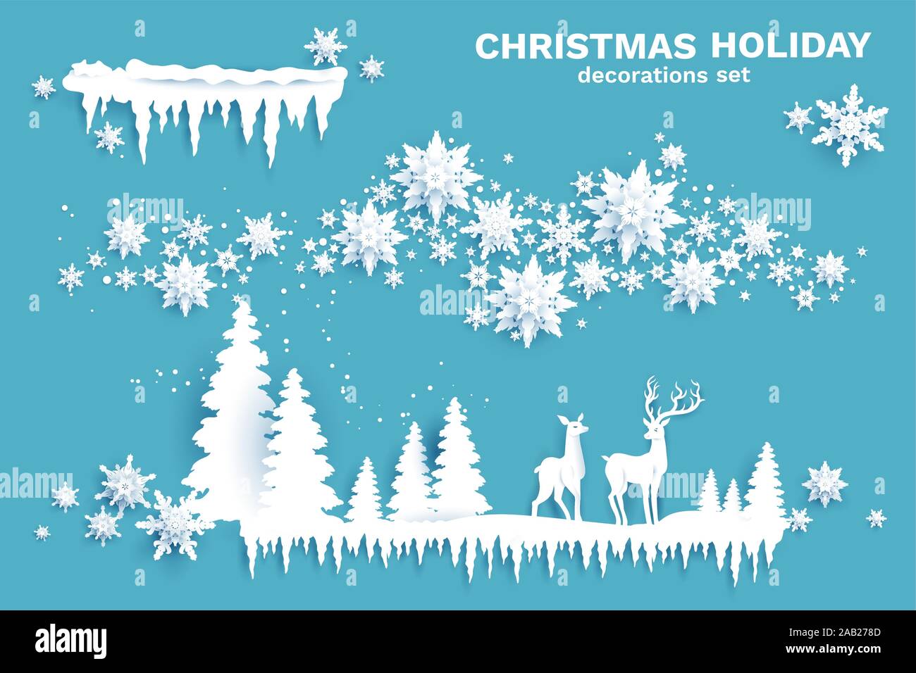 Realistic paper cut elements set Stock Vector Image & Art - Alamy