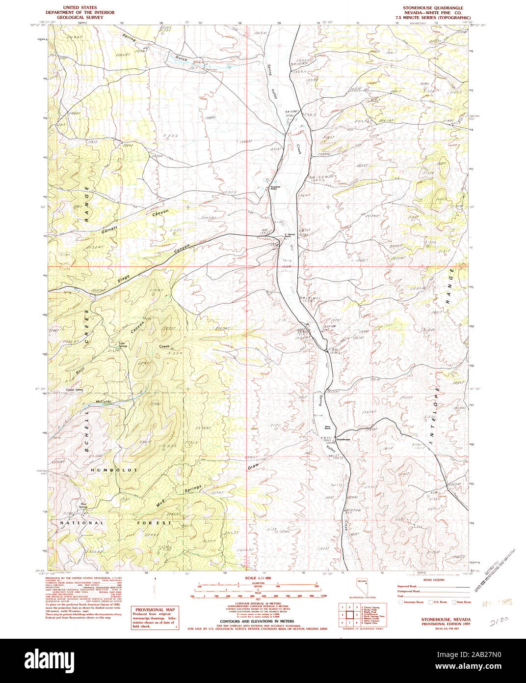 USGS TOPO Map Nevada NV Stonehouse 320199 1982 24000 Restoration Stock ...
