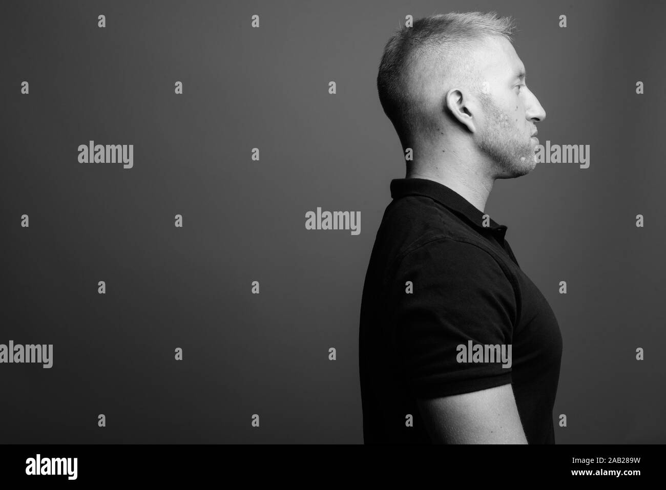 Side view fit black Black and White Stock Photos & Images - Alamy