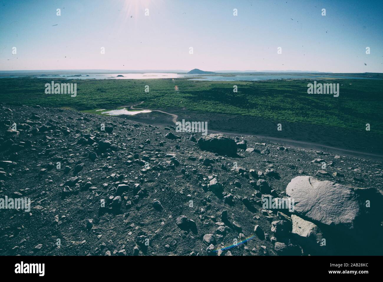 Hverfjall volcanic crater near lake Myvatn in Iceland, one of the ...