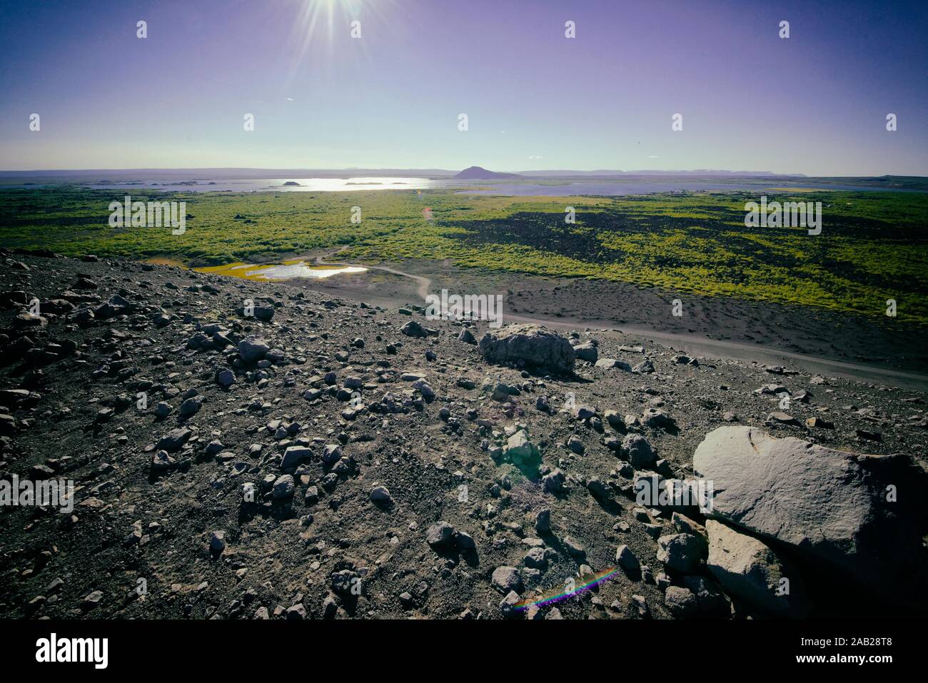 Hverfjall volcanic crater near lake Myvatn in Iceland, one of the ...