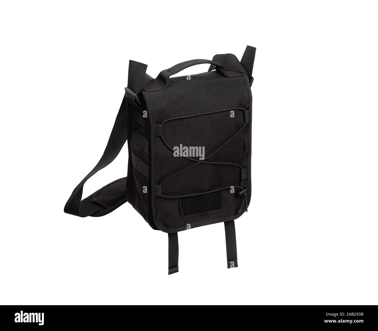 Modern shoulder bag isolate on a white background. Men's modern black ...