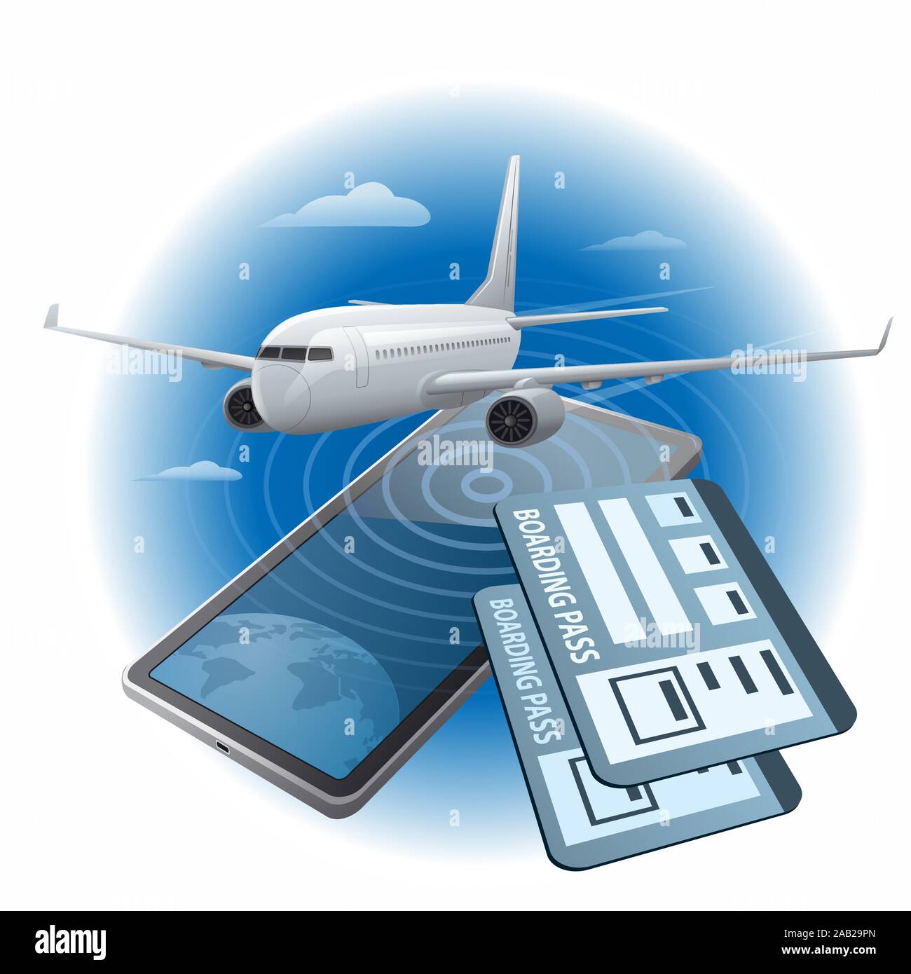 Booking air tickets concept Cut Out Stock Images & Pictures - Alamy