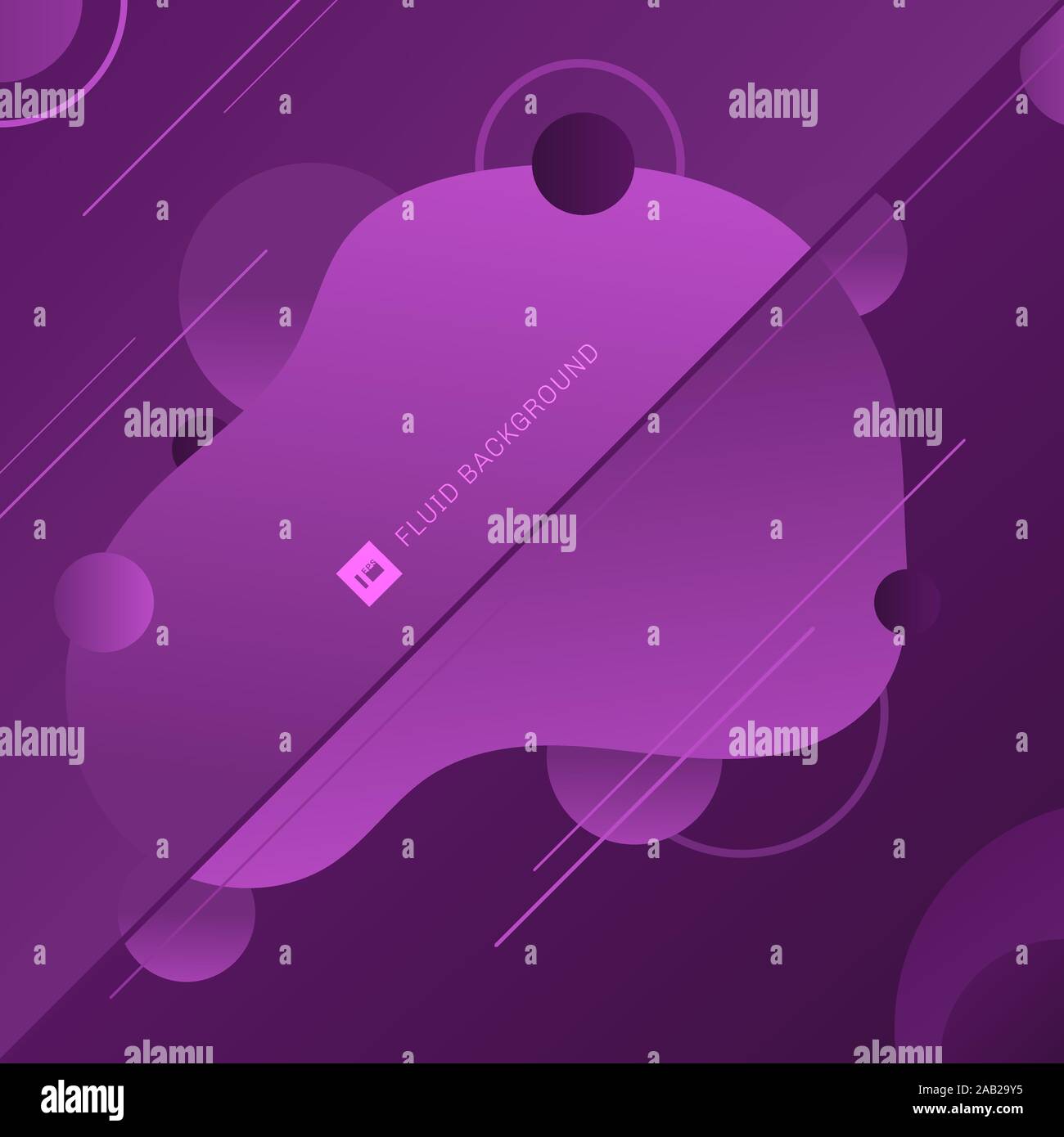 Abstract fluid shape with geometric and diagonal lines purple ...