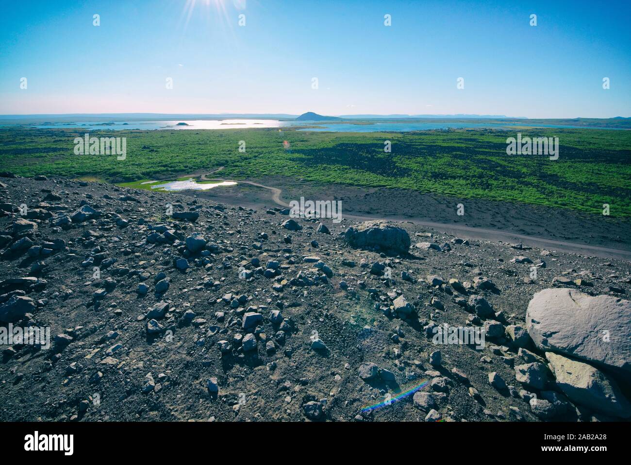 Hverfjall volcanic crater near lake Myvatn in Iceland, one of the ...