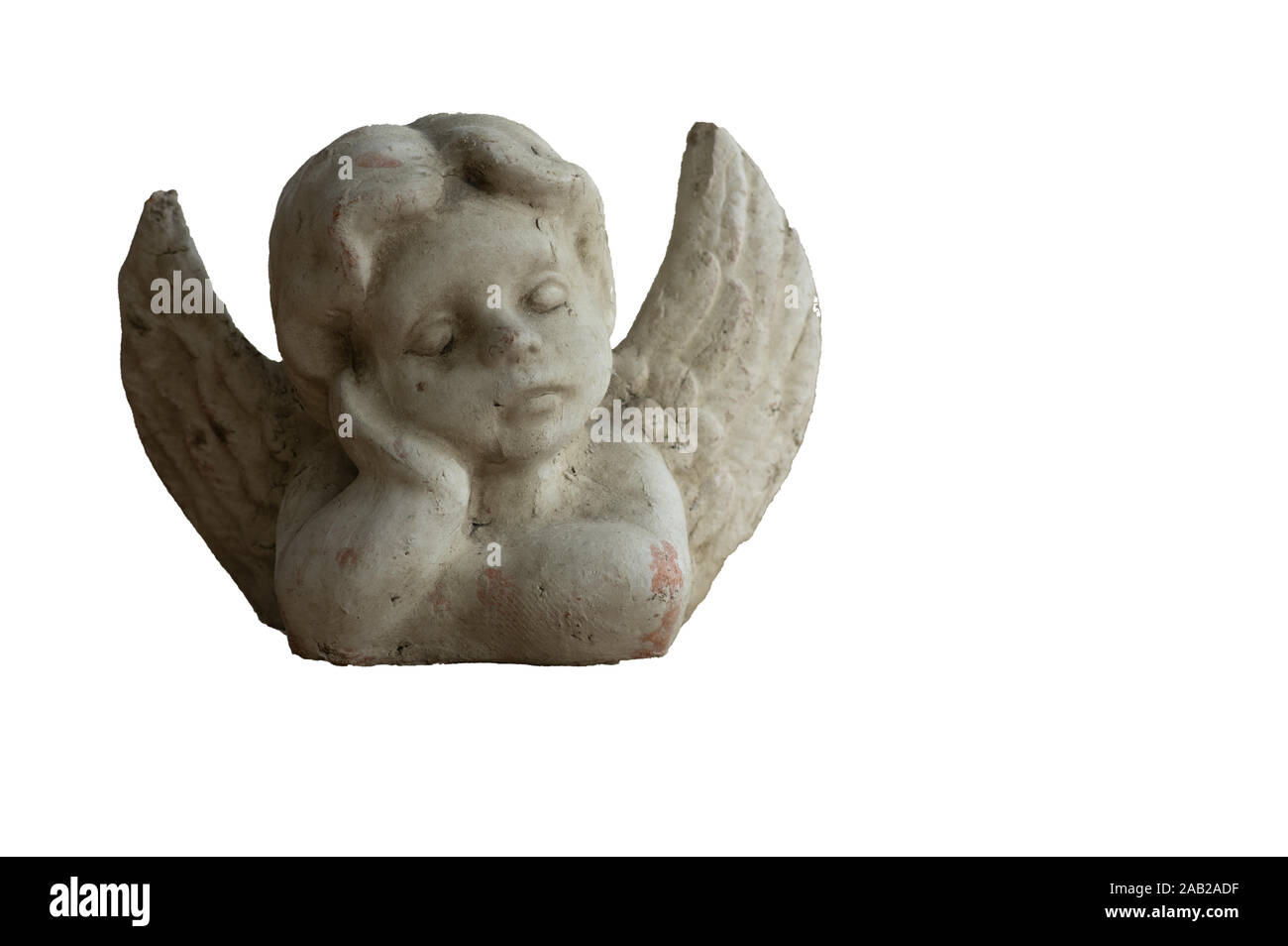 old romantic angel made of stone oisolated Stock Photo - Alamy