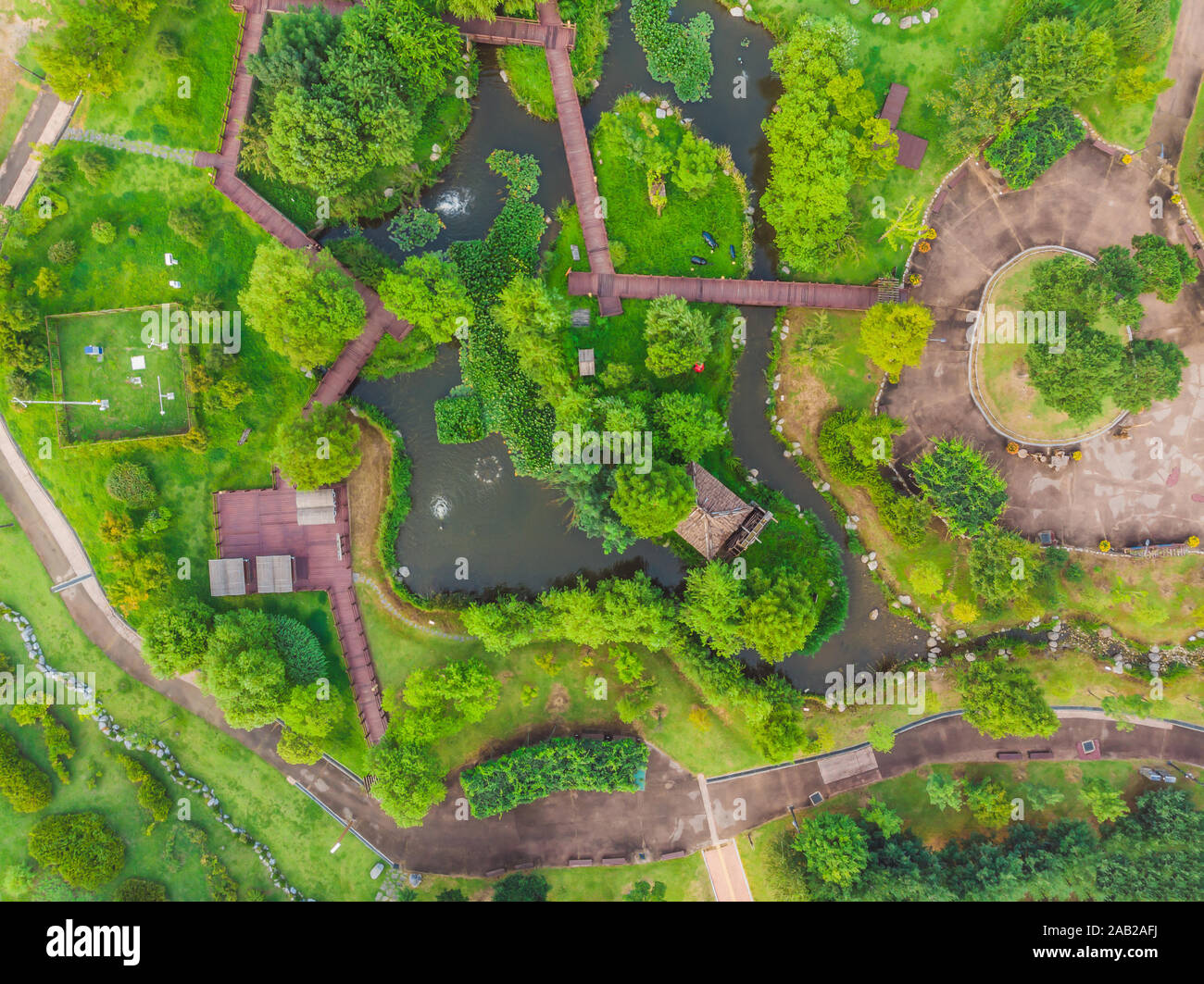 Top view of the park with paths top view Stock Photo - Alamy