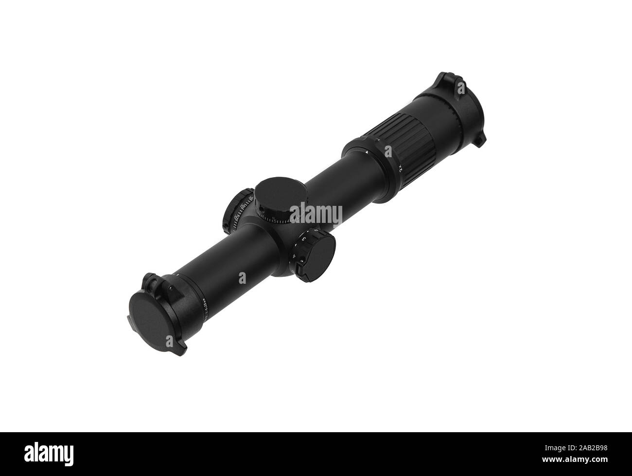 Modern optical sight for sniper and hunting rifles isolated on a white ...