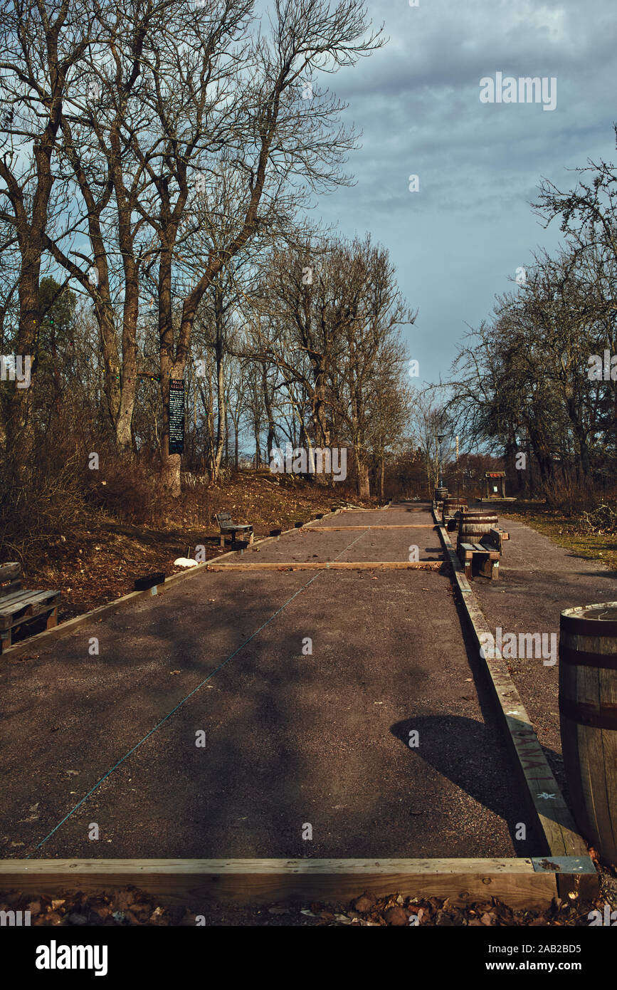 Boules court pitch on the Stockholm archipelago island of ...