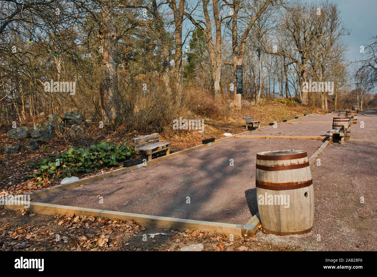 Boules court pitch on the Stockholm archipelago island of ...