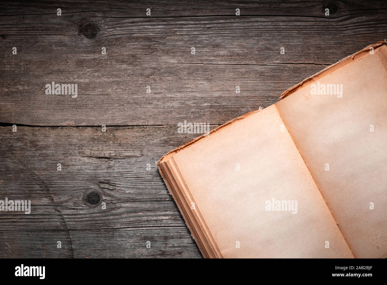 Blank Open Book On Table
