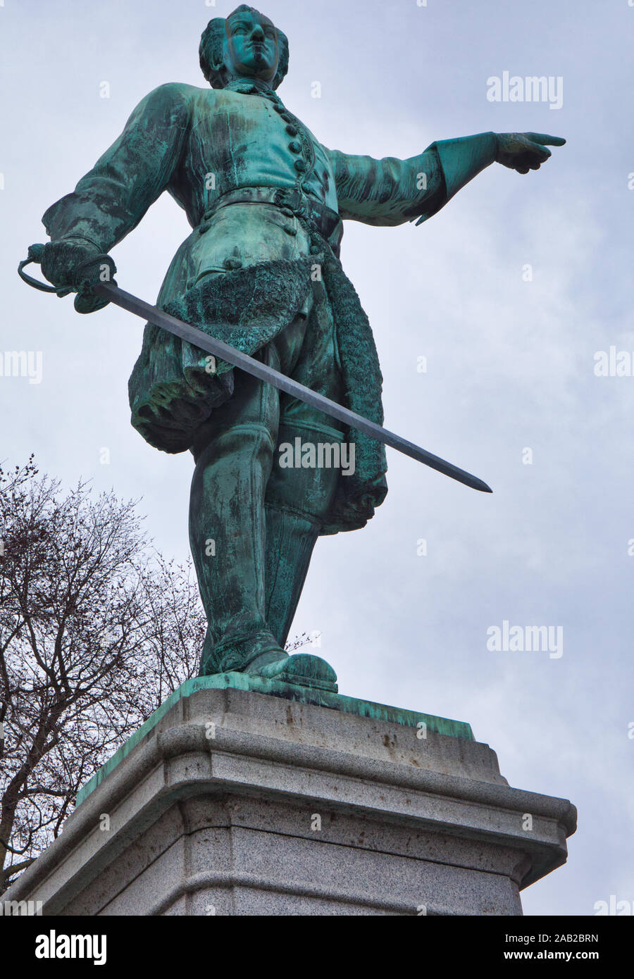 Bronze 1868 statue of Karl XII by Johan Peter Molin, Kunstradgarden ...