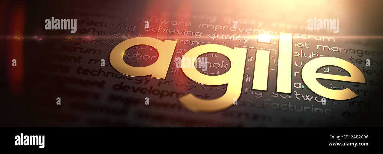 Agile - Macro Photo of Gold Slogan Stock Photo - Alamy