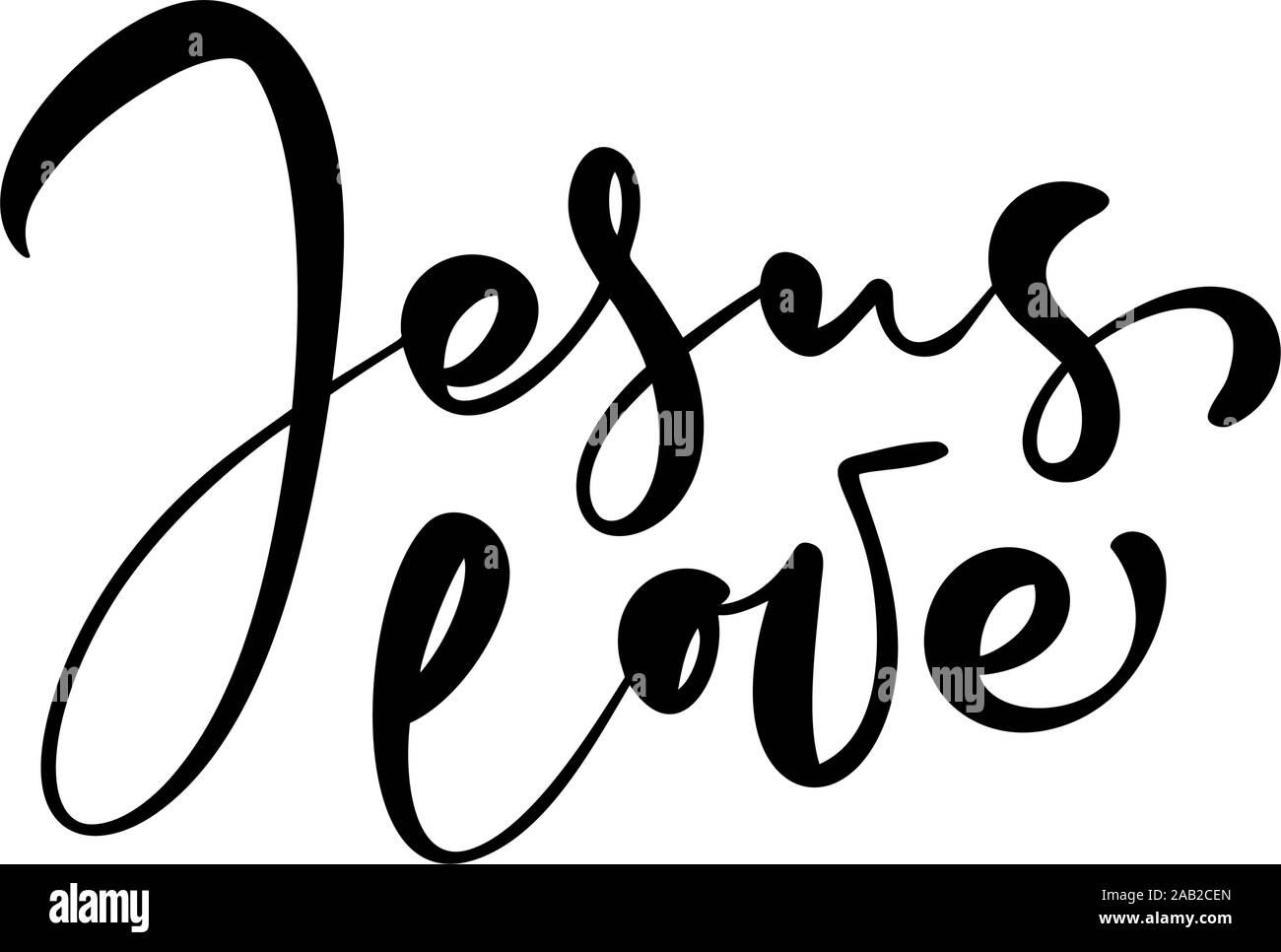 Jesus love christian quote text, hand lettering typography design ...