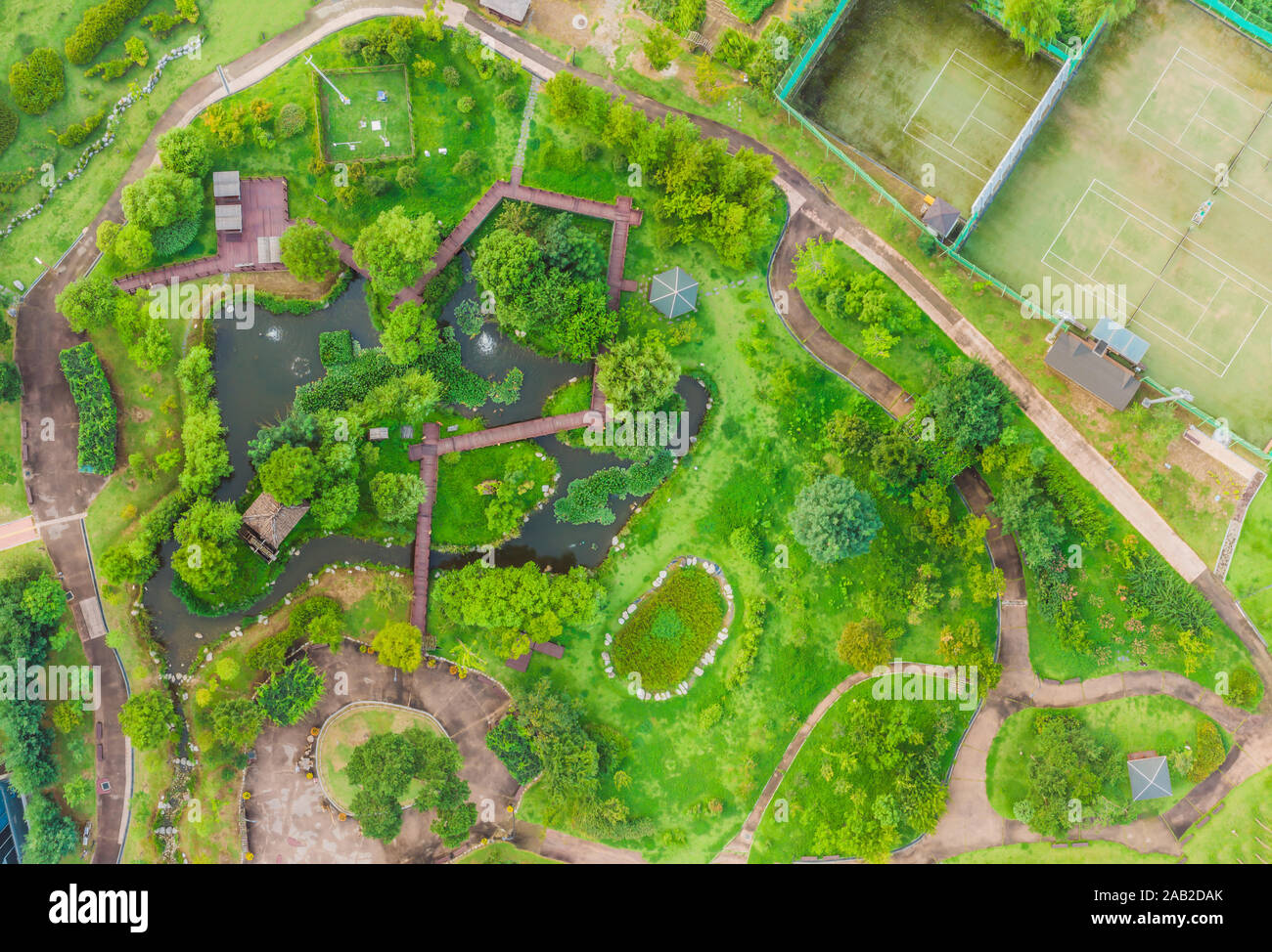 Top view of the park with paths top view Stock Photo - Alamy