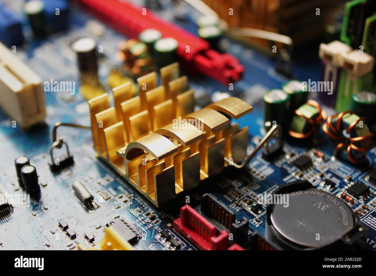 Closeup of electronic circuit board or PCB printed circuit board Stock ...