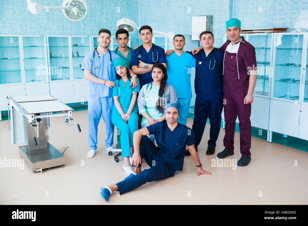 Portrait team professional doctors. The staff of the medical faculty ...