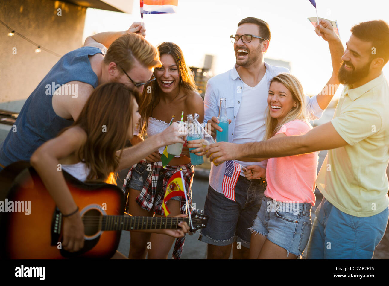Friends of different culutres having fun, promoting peace without ...