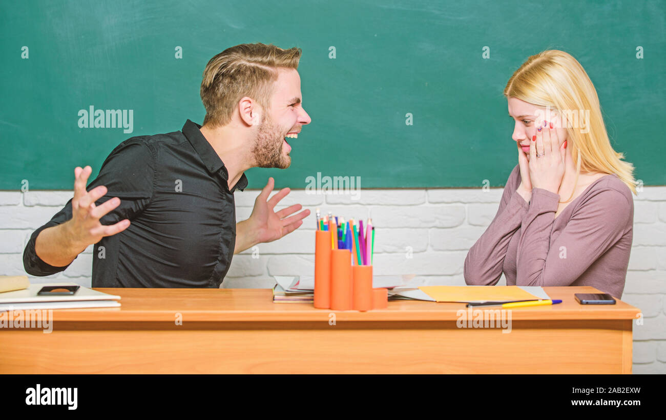 Terrified student girl school hi-res stock photography and images - Alamy