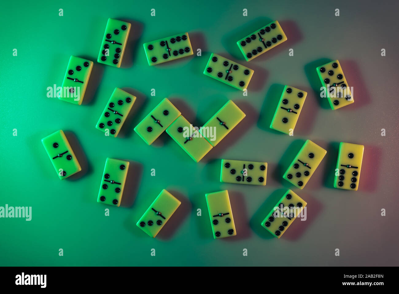 Beautiful vintage dominoes in the color light. Background banner ...