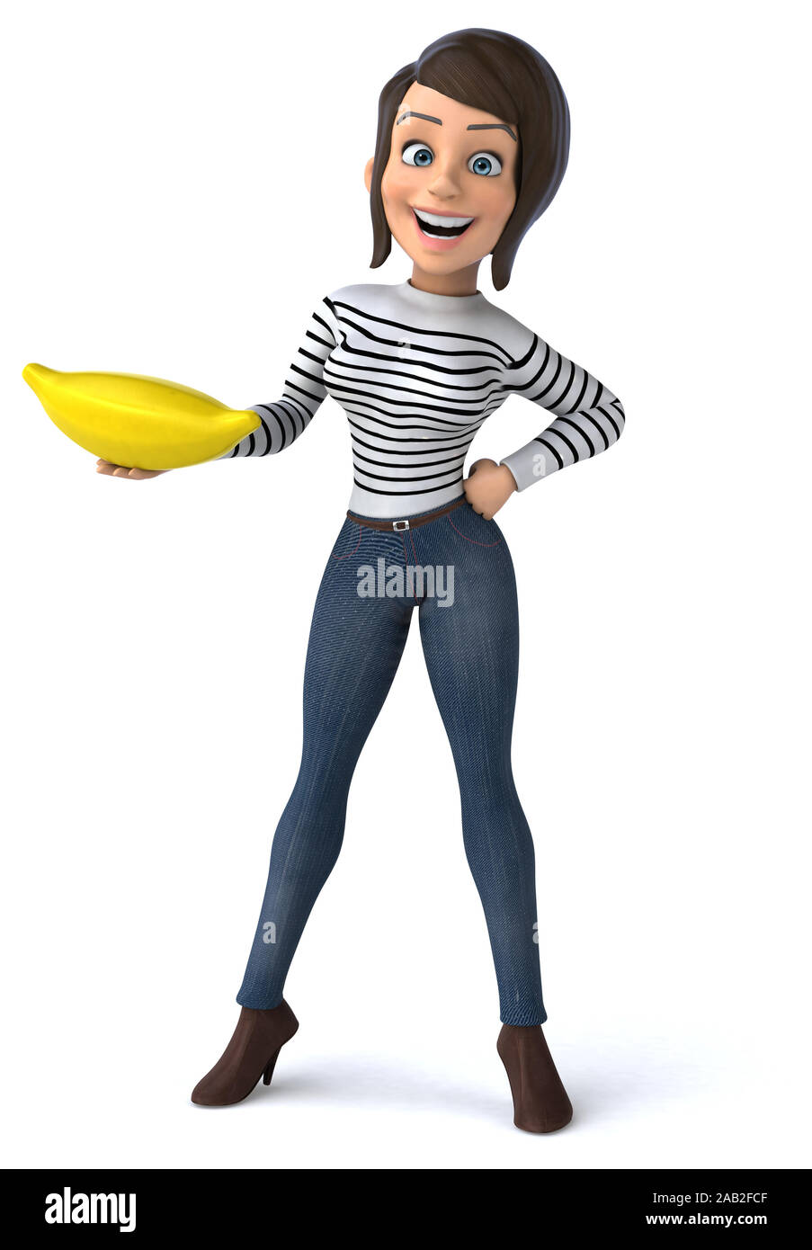Fun 3D cartoon casual character woman Stock Photo - Alamy