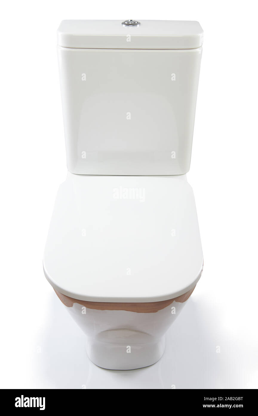 Closed white lavatory toilet isolated on white background Stock Photo ...