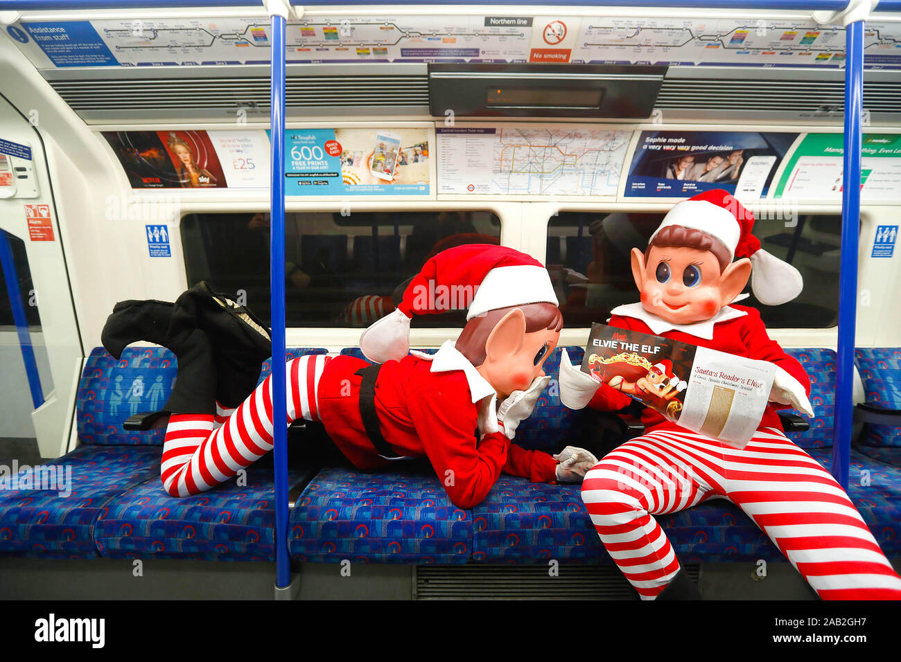 EDITORIAL USE ONLY Elfie and Elvie from UK toy brand Elves Behavin ...