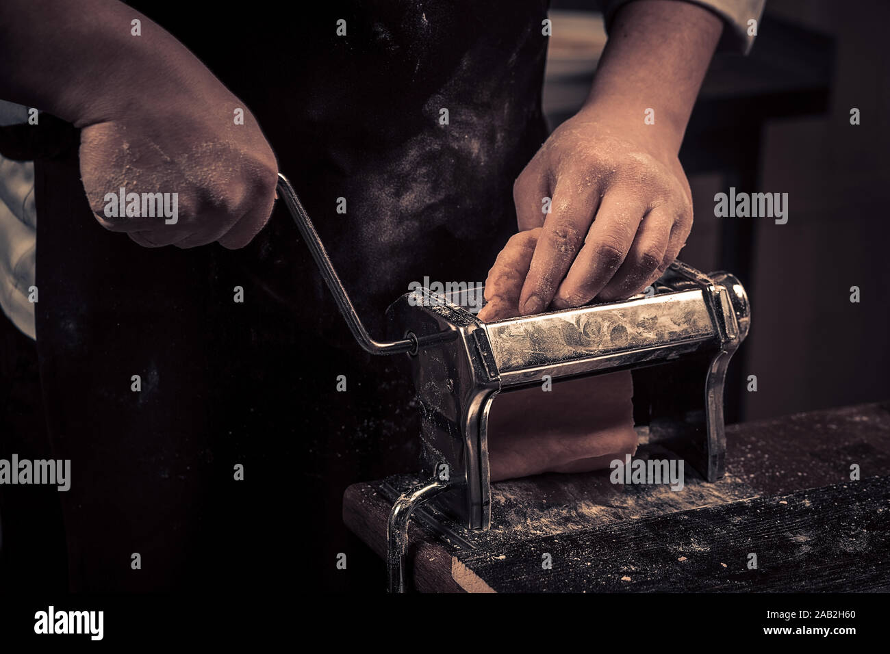 The chef makes fresh pasta from scratch Stock Photo - Alamy