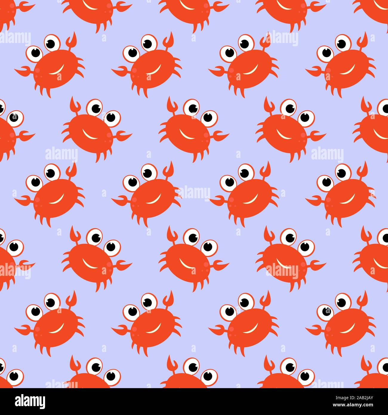 Seamless background with cartoon crabs for packaging design, paper ...