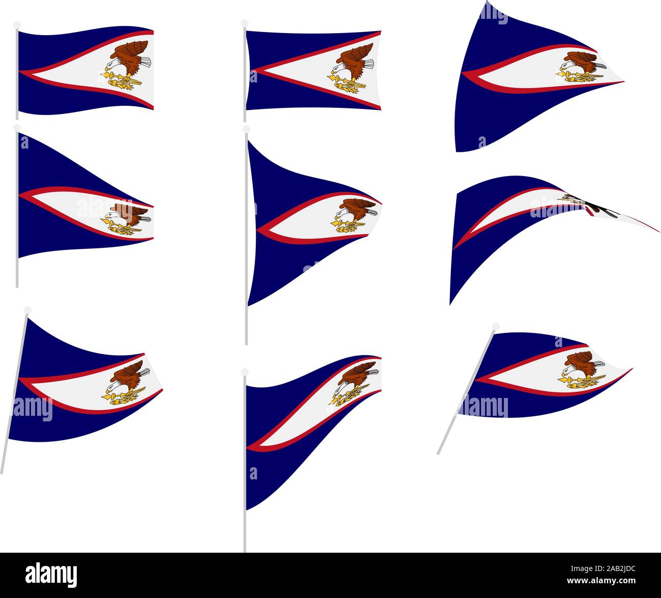 Vector Drawing of Set with American Samoa Flag Stock Vector Image & Art ...