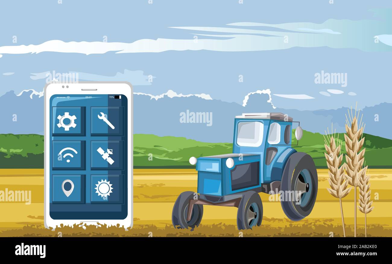 Smart agriculture app Stock Vector Images - Alamy