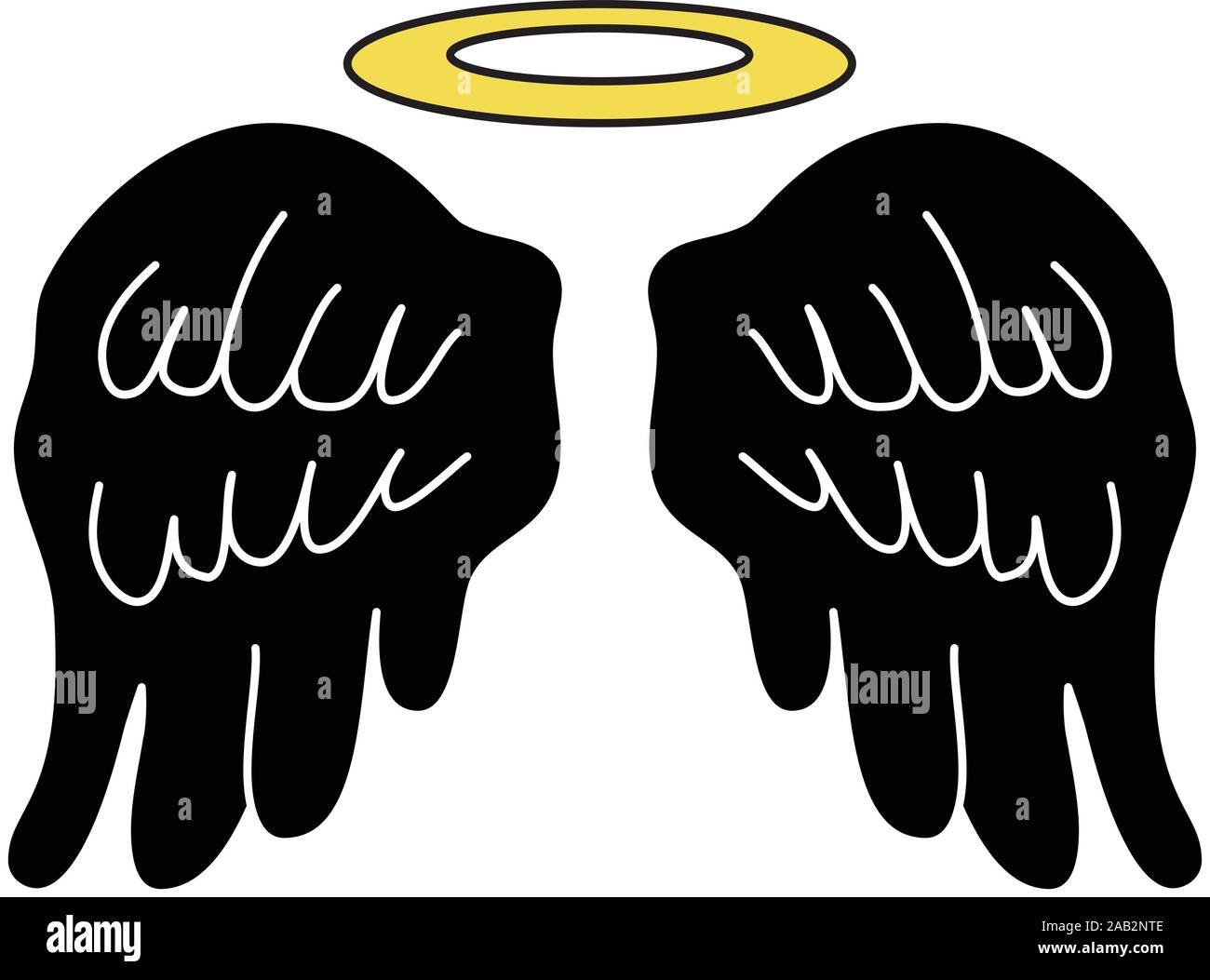 This is a illustration of Cute Angel wings with angel ring Stock Vector ...