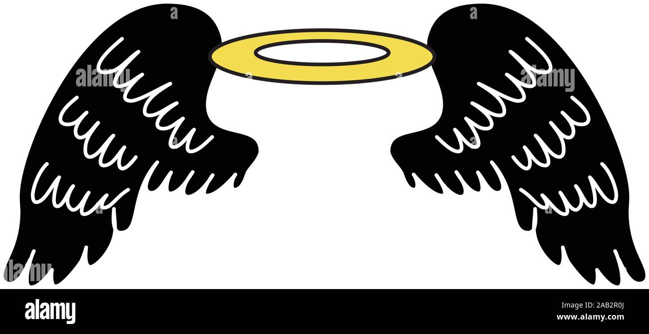 This is a illustration of Cute Angel wings with angel ring Stock Vector ...