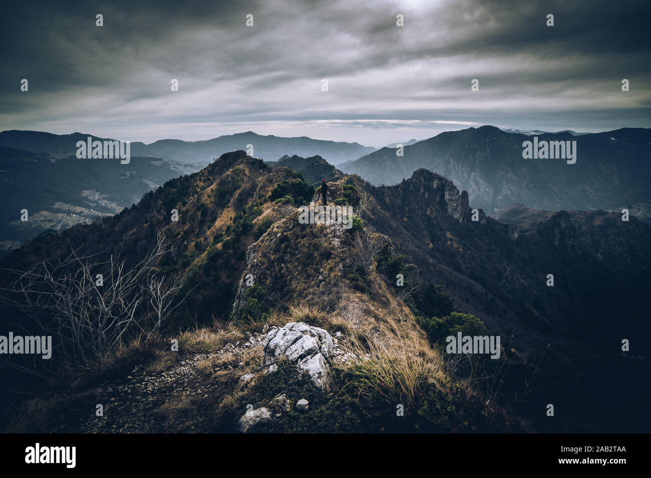 man lost in the landscape serie Stock Photo - Alamy