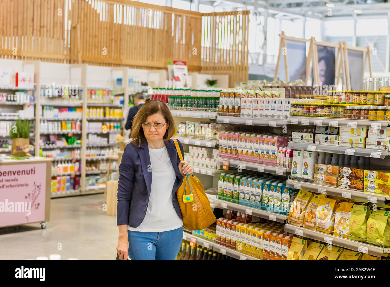 BOLOGNA (BO), ITALY - SEPTEMBER 6, 2019: visitors visiting SANA 2019 ...