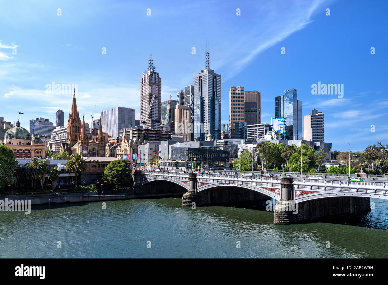 Melbourne / Australia - October 25 2019 : View of Melbourne city ...