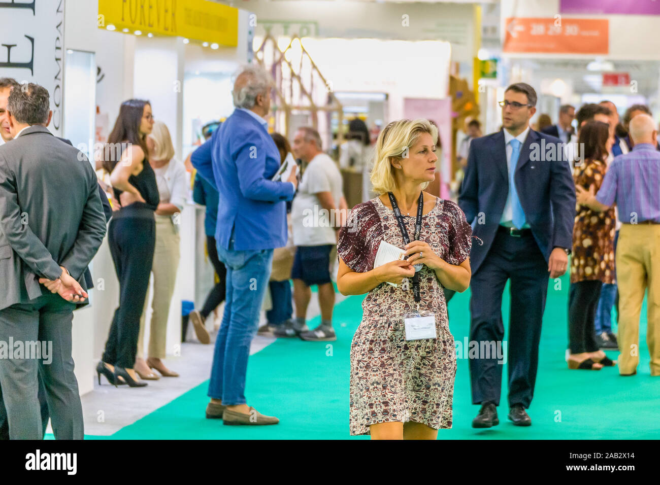 BOLOGNA (BO), ITALY - SEPTEMBER 6, 2019: visitors visiting SANA 2019 ...