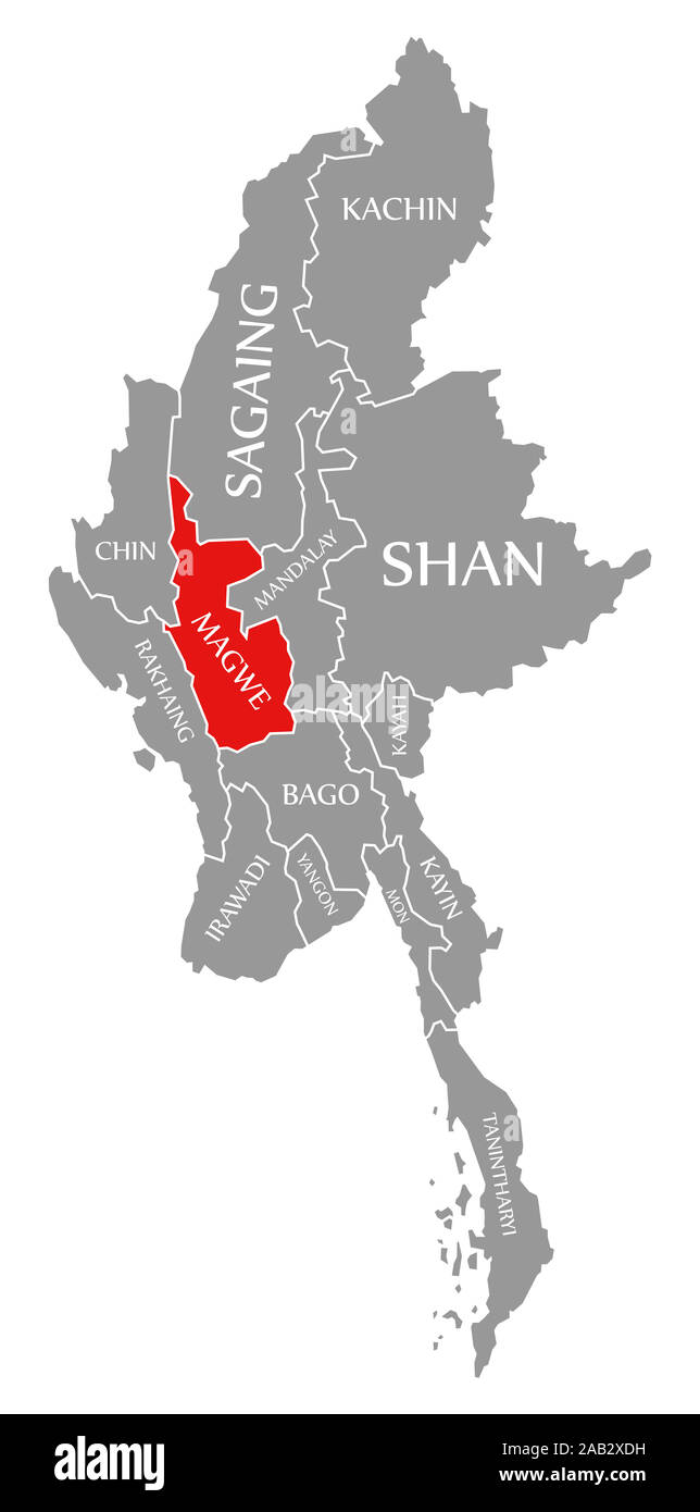 Map myanmar highlighted in red hi-res stock photography and images - Alamy